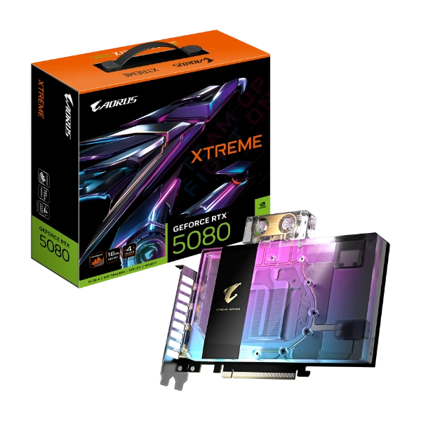 GIGABYTE AORUS GeForce RTX 5080 XTREME WATERFORCE WB 16 GB grafikkort ...