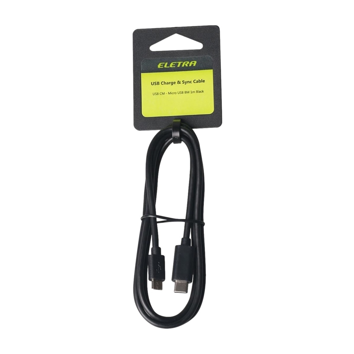 Eletra USB-C - Micro USB Johto 1 M, musta - Power.fi