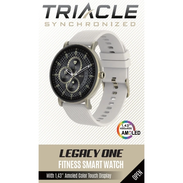 Triacle Legacy One Fitness smartklokke, gull/hvit - Power.no