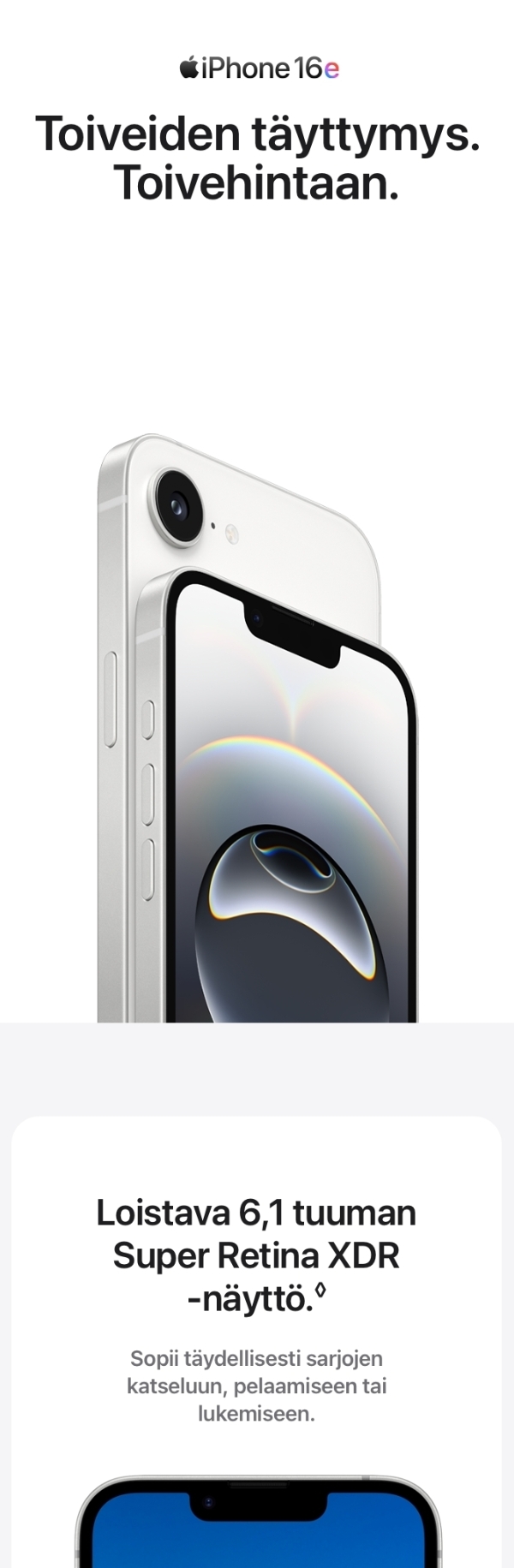 Apple iPhone 16e 256 Gt, musta - Power.fi