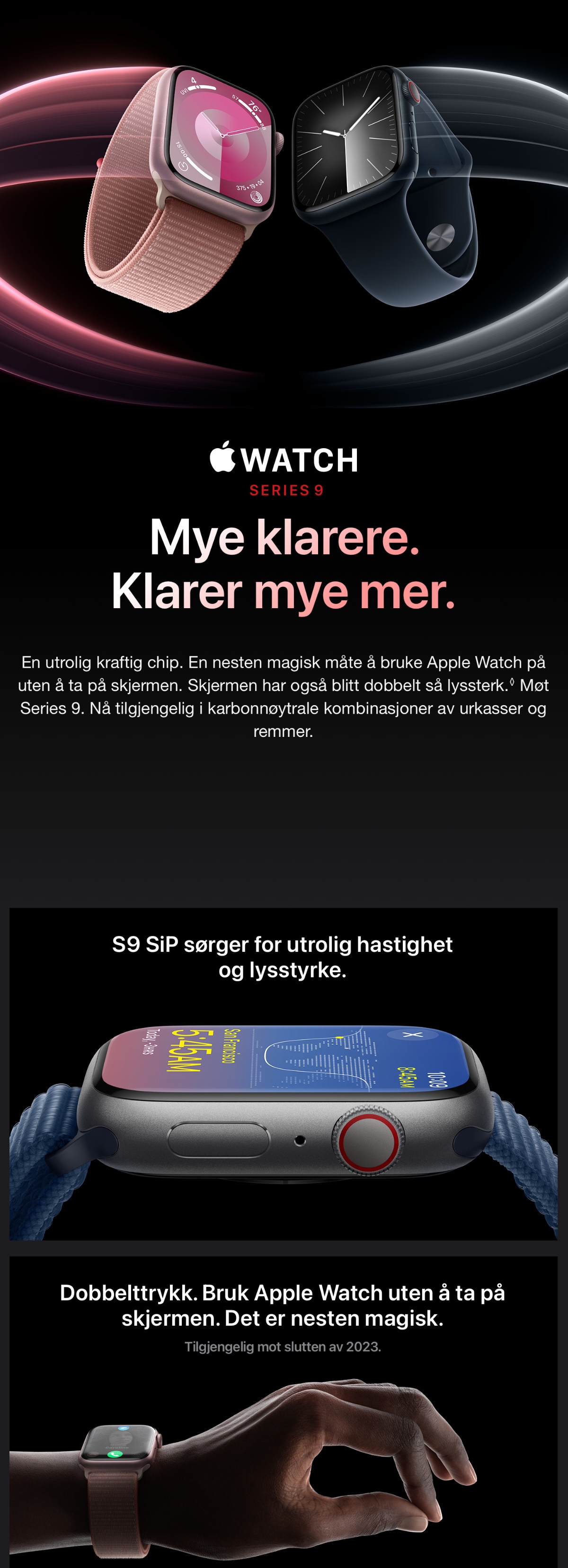 APPLE WATCH SERIES 9 GPS + CELL 45 MM SØLVFINISH ALU URKASSE MED ...