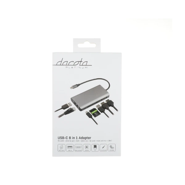 Dacota Platinum 8 In 1 USBC-adapter 100 w - POWER.dk