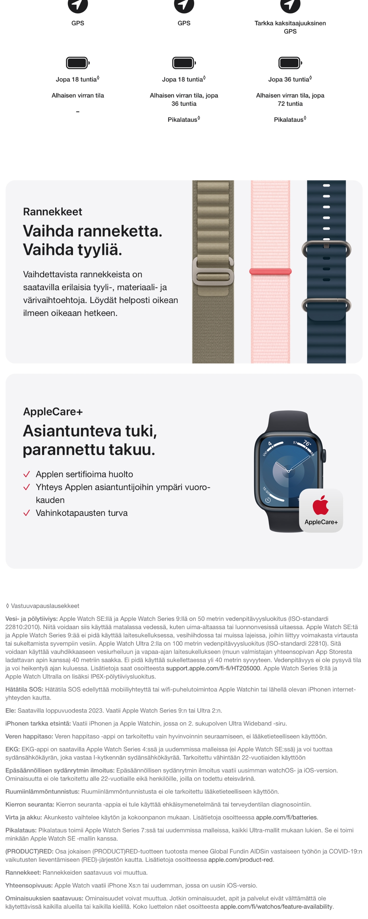 Apple Watch SE GPS 40 mm, Keskiyö alumiinikuori, Keskiyö urheiluranneke ...