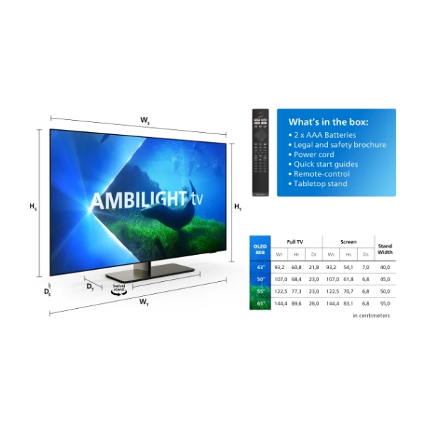 Philips 42" 4K OLED Ambilight Google TV 42OLED808 - Power.se