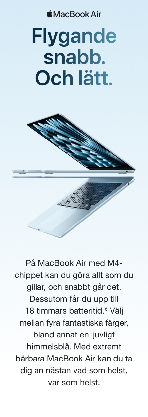 Apple MacBook Air 13" (2025, M4) 16/256 GB, midnatt - Power.se