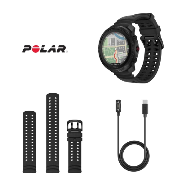 Polar Vantage M3 -älykello monilajiseurantaan, musta/musta S-L - Power.fi