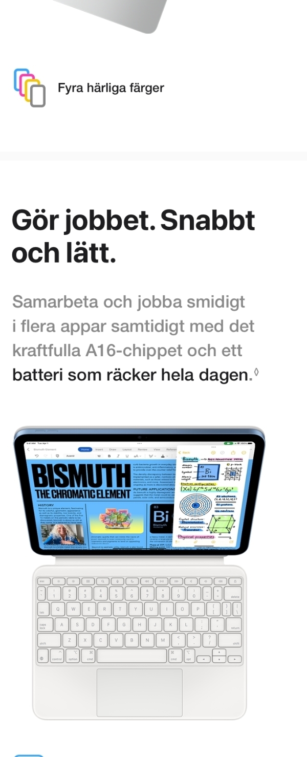 Apple iPad 11" (A16) Wi-Fi 128 GB, silver - Power.se