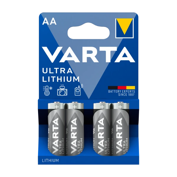 Varta Ultra Lithium AA Litiumbatteri 4 stk - Power.no