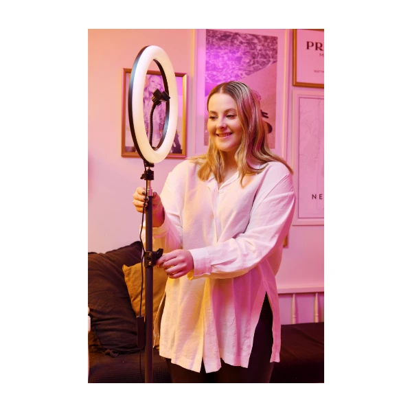 Dacota Platinum 13" RGB-ringlys med stativ & taske - POWER.dk