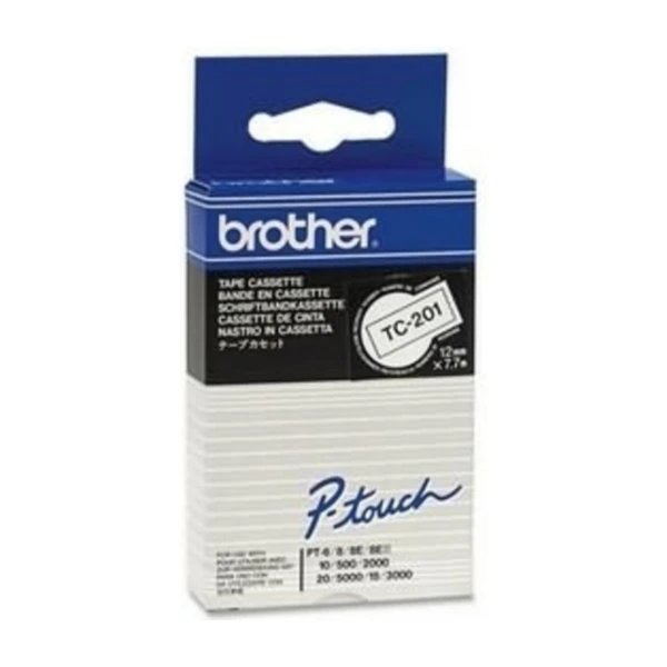 Brother Tc-201 etikettien kirjoitusnauha, musta valkoisella - Power.fi