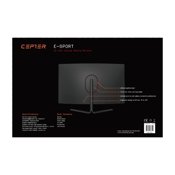 Cepter E-Sport Pro 32" QHD gaming monitor - CEPTER