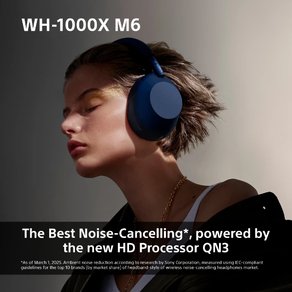 Sony WH-1000XM6 trådløse støydempende hodetelefoner, svart - Power.no