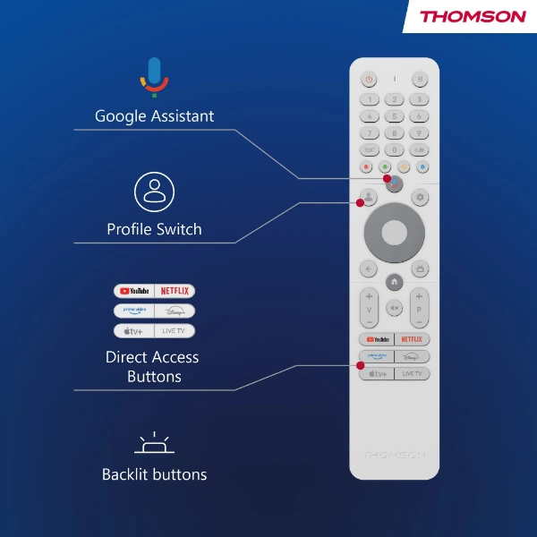 Thomson 55" UHD Google TV 55UG4S14W, hvit - Power.no