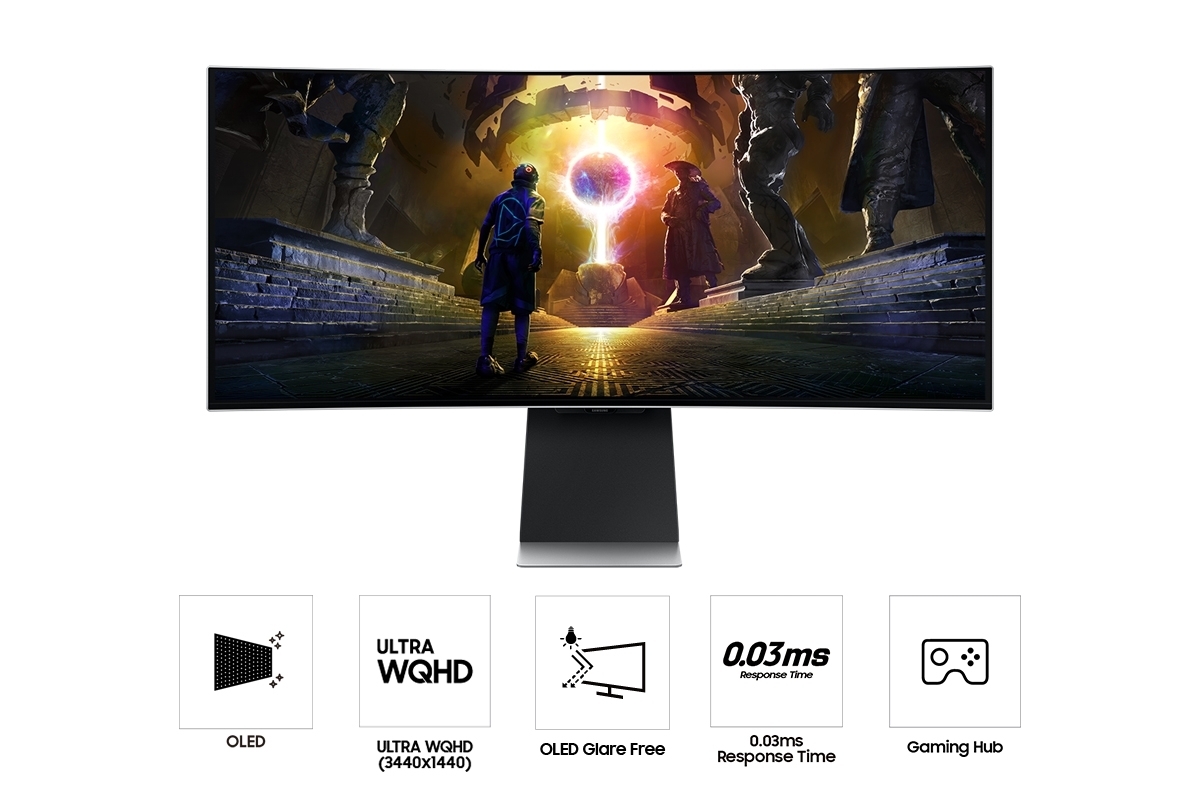 Samsung Odyssey OLED G8 G85SD 34" UWQHD gamingskjerm - Power.no