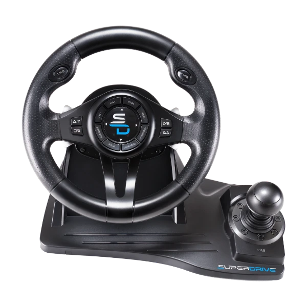 SUPERDRIVE Racing Wheel GS550 - Ratt med Växelspak och pedaler - Power.se