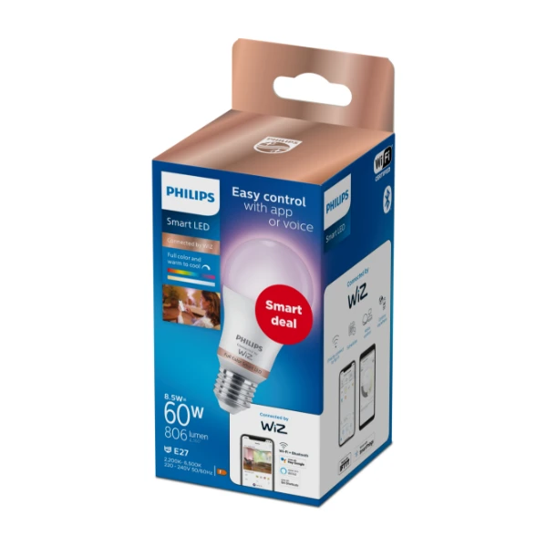 PHILIPS RGB FILAMENT SMARTPÆRE 6.3W A60 E27 - Power.no