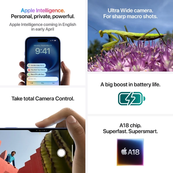 Apple iPhone 16 256 GB, ultramarin - Power.no