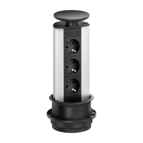 EVOline Port 3 X stikkontakt, sort - POWER.dk