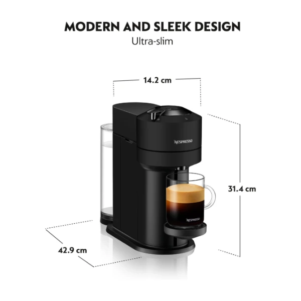 Nespresso Vertuo Next kapselmaskin By Delonghi, mattsvart - Power.se