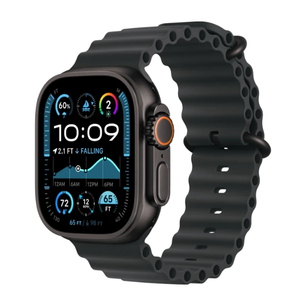 Apple Watch Ultra 2 GPS + Cell 49 mm sort titan, sort ocean-rem - POWER.dk