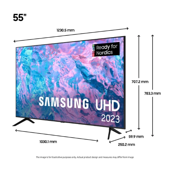 Samsung CU7700 55 Inch Crystal 4K UHD Smart LED TV, 12/24/2023